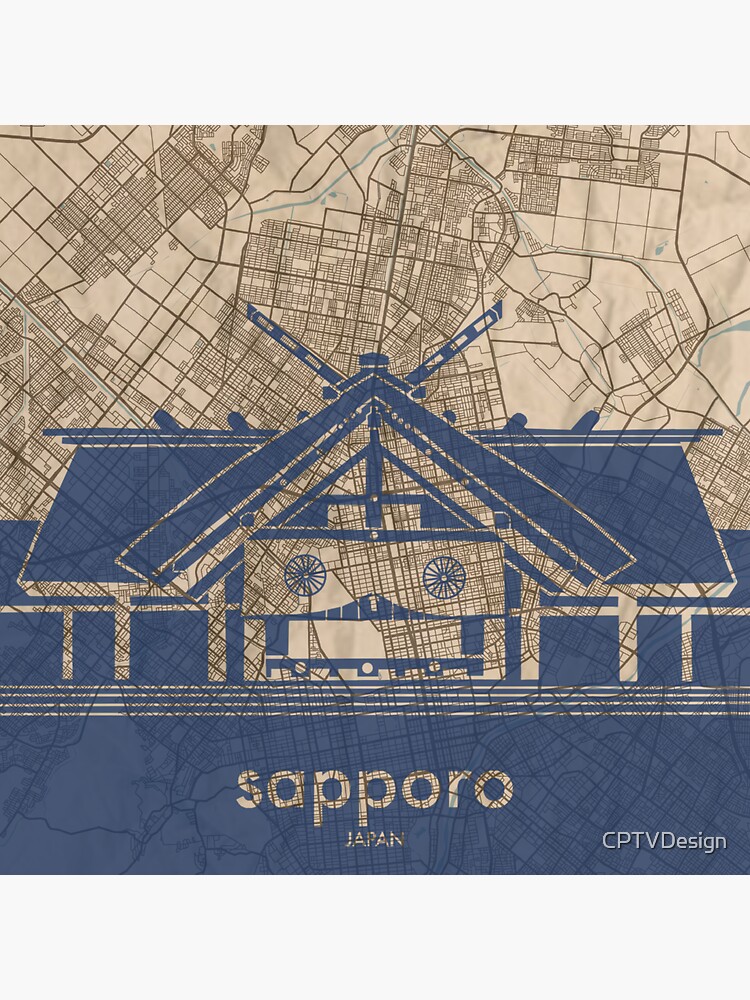 "Map + Silhouette | Sapporo" Sticker by CPTVDesign | Redbubble