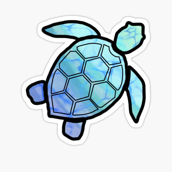 "Blue Watercolor Sea Turtle" Sticker for Sale by Mhiggins6898 | Redbubble