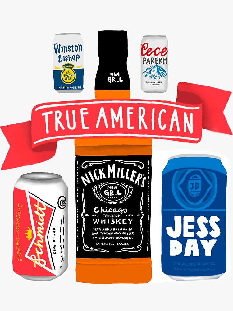 "True American - New Girl" Sticker for Sale by yooogabagabbba | Redbubble