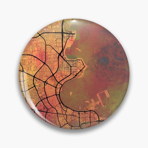 "Doha Qatar Street Map Art Watercolor Magma Eruption" Pin by IvonDesign ...