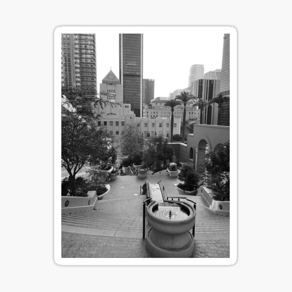 "LA Central Library - BW" Sticker by dct66 | Redbubble