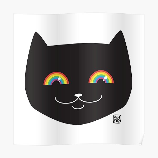 "Happy Rainbow Eye Cat" Poster by Annepennypacker | Redbubble