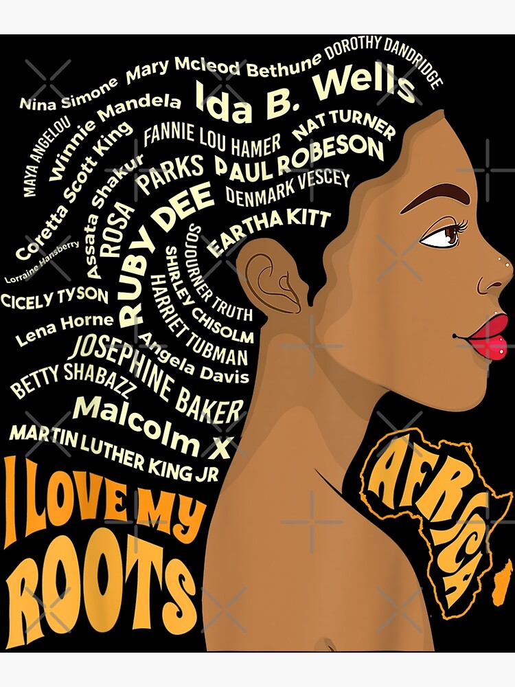 "I love my roots Black Girl African American Design Black History Gift ...