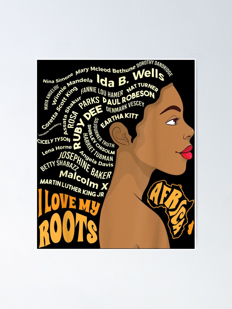 "I love my roots Black Girl African American Design Black History Gift ...