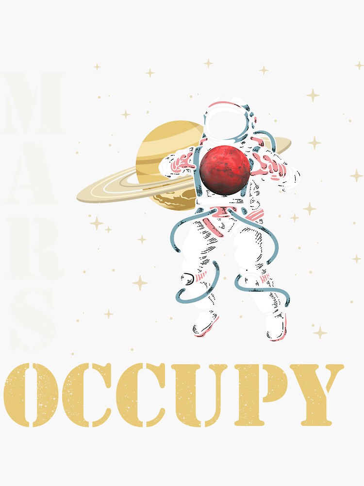 "Occupy Mars Elon Musk astronaut" Sticker for Sale by sofiiahrih ...