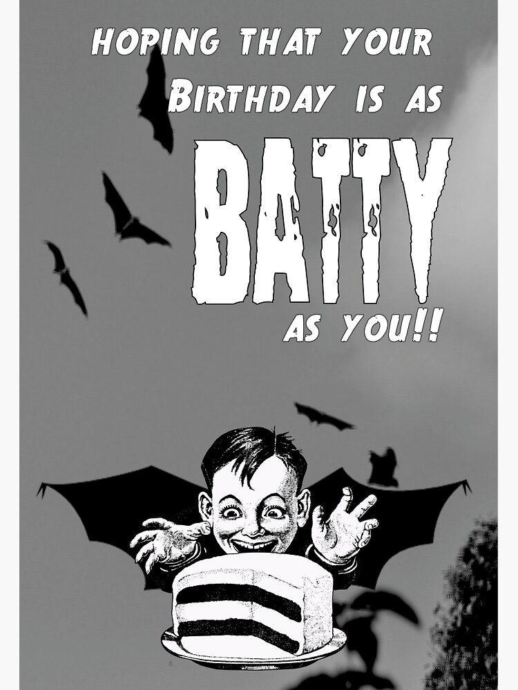 "Batty Birthday Wishes" Sticker for Sale by toppestpower | Redbubble