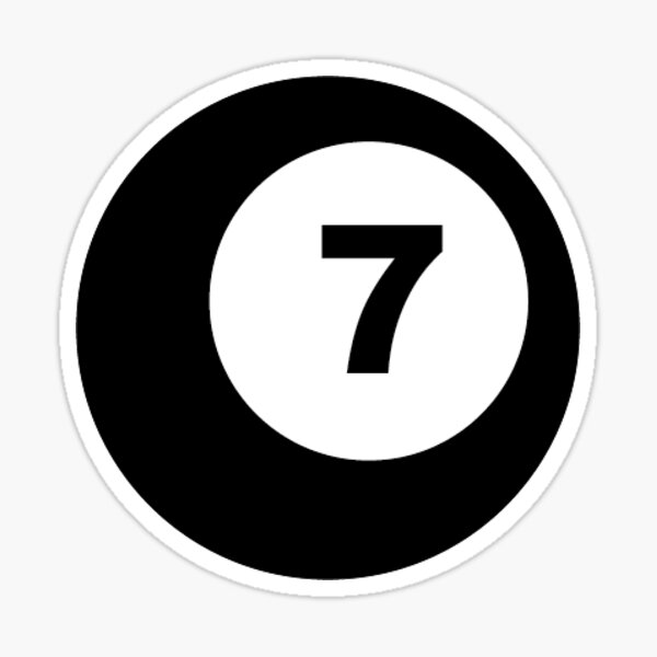 "7 Ball - 8 Ball redesign " Sticker for Sale by jwashere | Redbubble