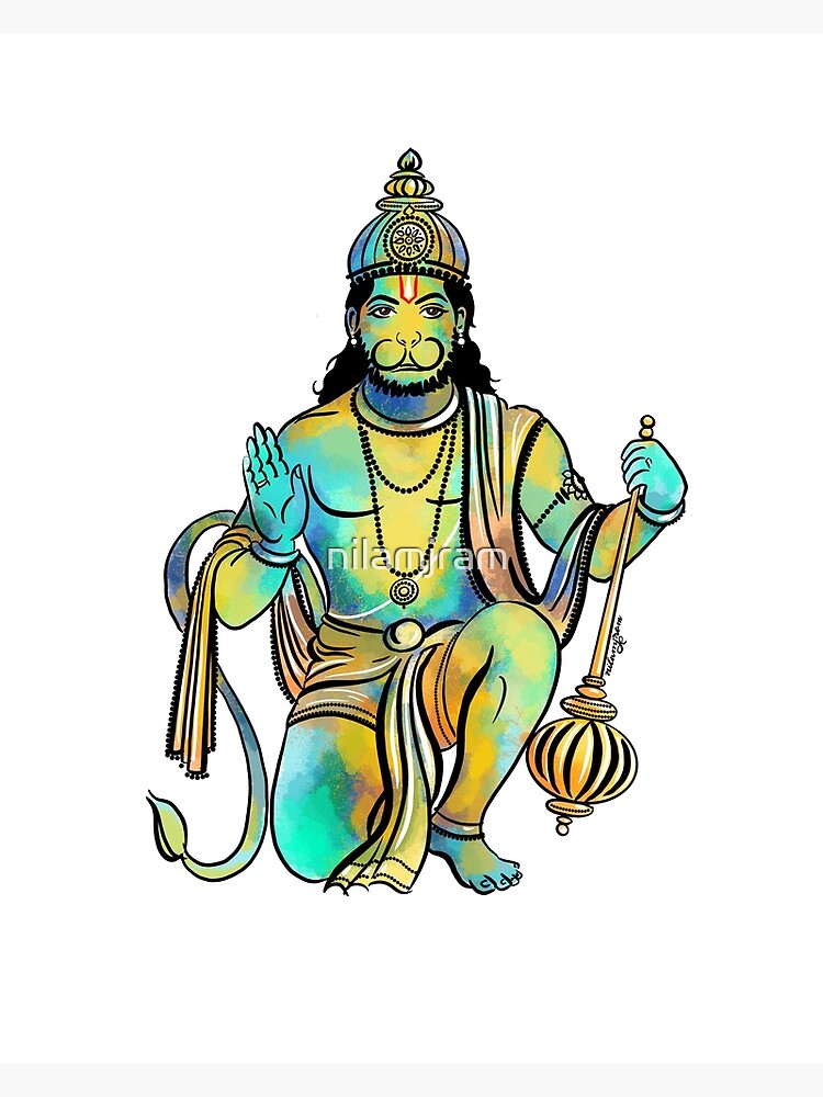 "Green Hanuman" Poster by nilamjram | Redbubble