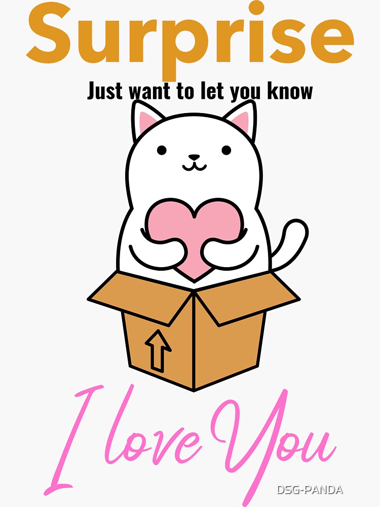 "Cute Surprise I love You " Sticker for Sale by DSG-PANDA | Redbubble