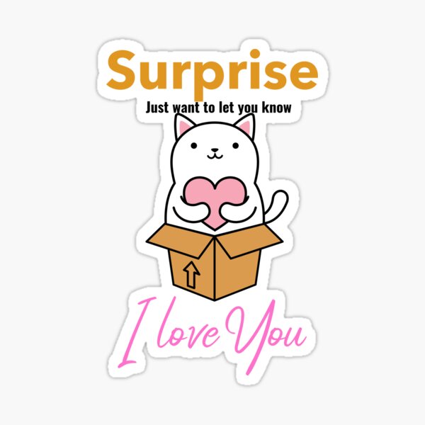"Cute Surprise I love You " Sticker for Sale by DSG-PANDA | Redbubble
