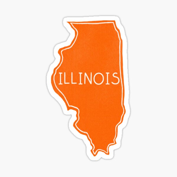 "Illinois Map Sticker" Sticker by Drawingvild | Redbubble