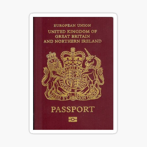 "British Biometric Burgundy Passport" Sticker for Sale by newtree ...