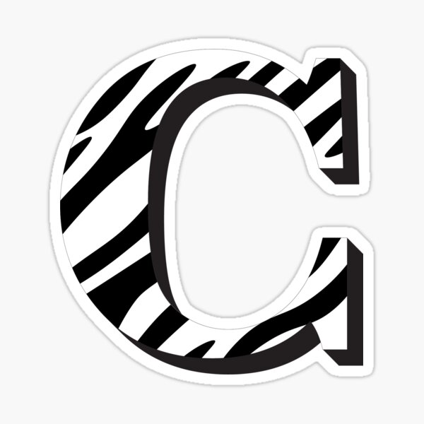 "Letter C Zebra Print" Sticker for Sale by -allyb- | Redbubble