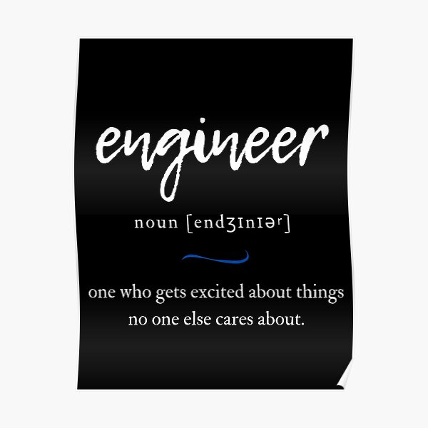 "Engineer Definition | Dictionary Collection" Poster by Designschmiede ...