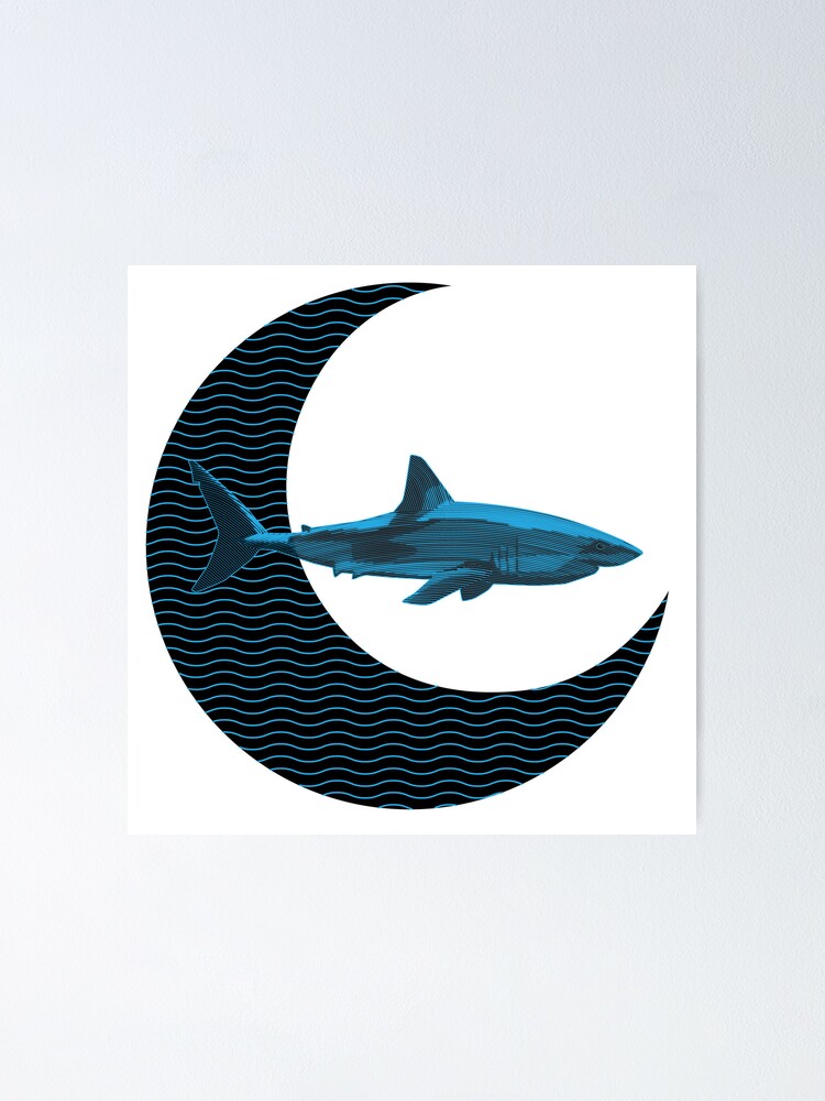 "Shark Side of the Moon" Poster by BillCournoyer | Redbubble