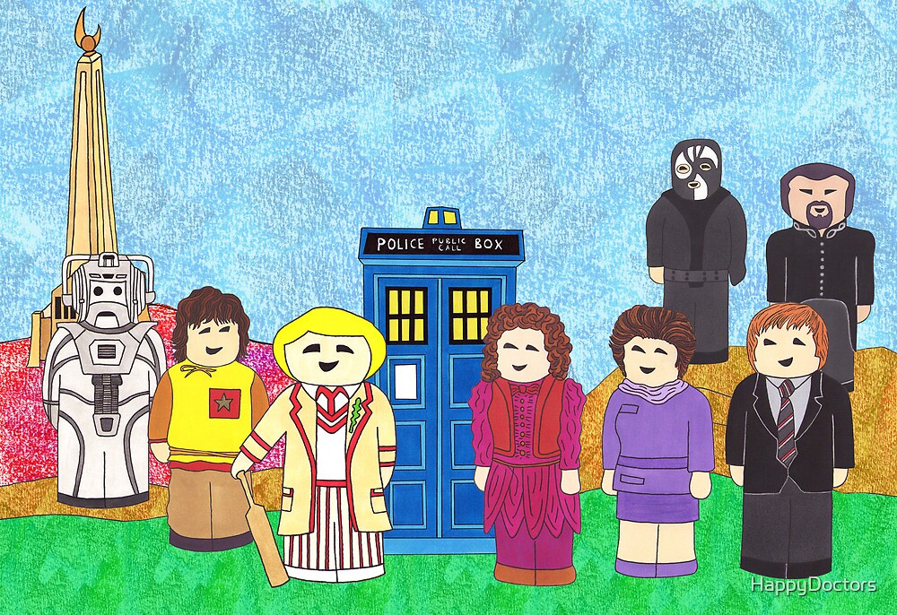 "5th Doctor and his companions" by HappyDoctors | Redbubble