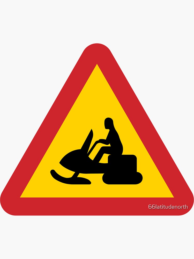 "Snow scooter cool swedish warning sign from Sweden" Sticker by ...