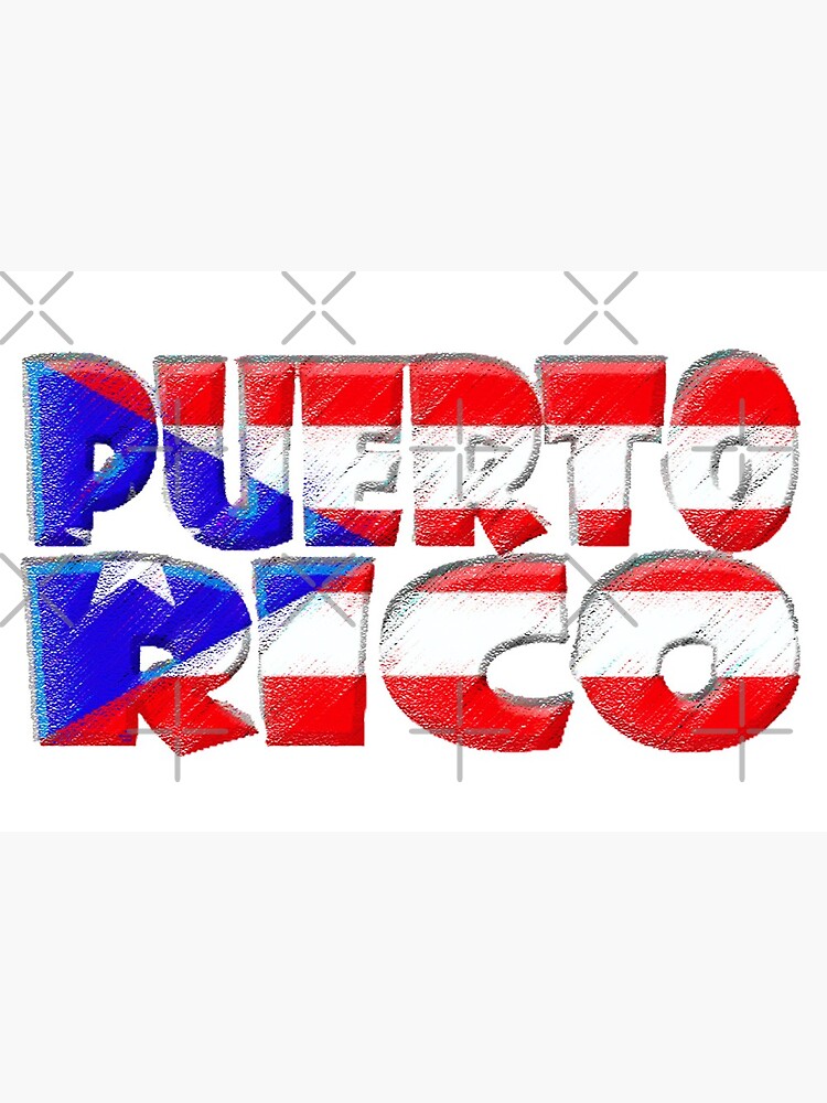 "Puerto Rico Font with Puerto Rican Flag" Art Board Print for Sale by ...