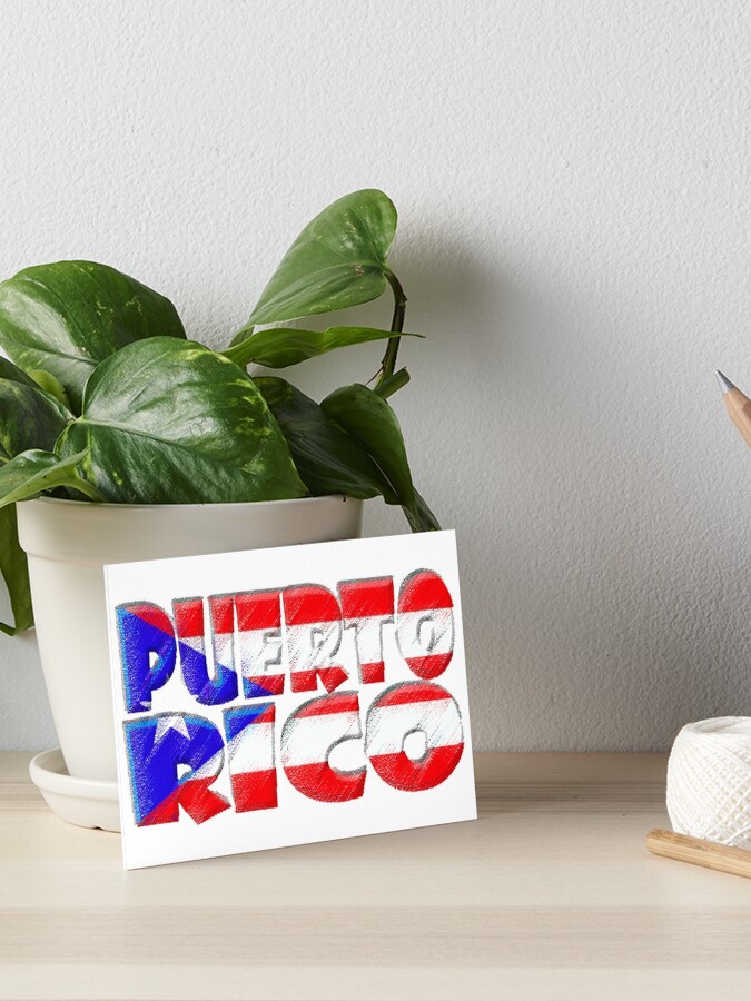 "Puerto Rico Font with Puerto Rican Flag" Art Board Print for Sale by ...
