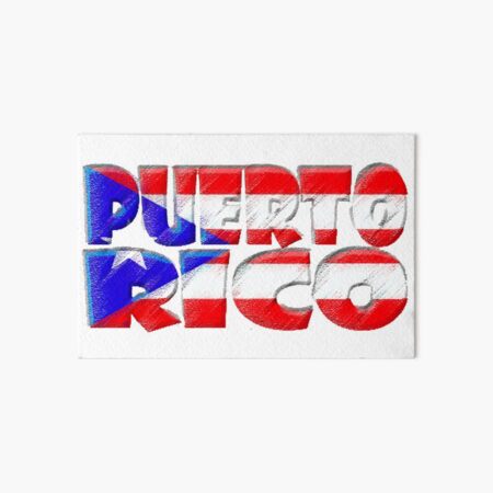 "Puerto Rico Font with Puerto Rican Flag" Art Board Print for Sale by ...