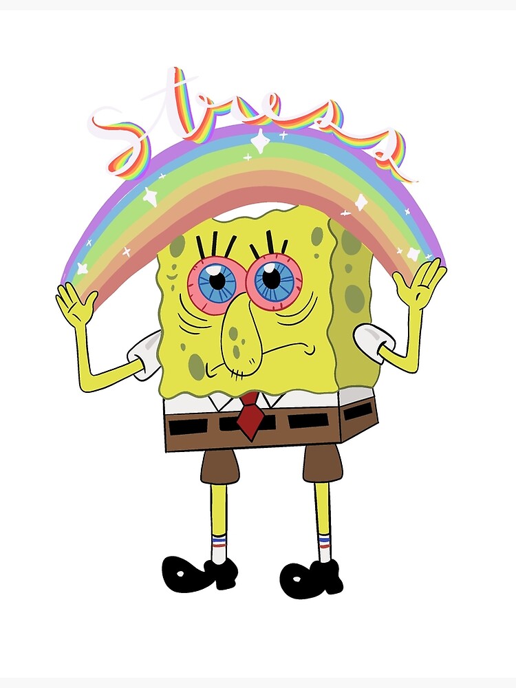 Stressed Spongebob Doing Work