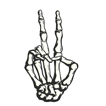 "Skeleton peace sign hand" Sticker for Sale by ashley1331 | Redbubble