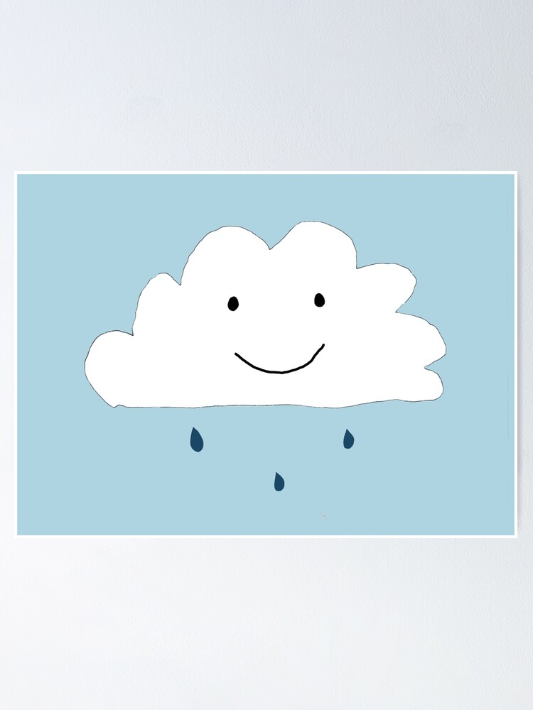 "Happy Rain Cloud" Poster for Sale by sarfatigron | Redbubble