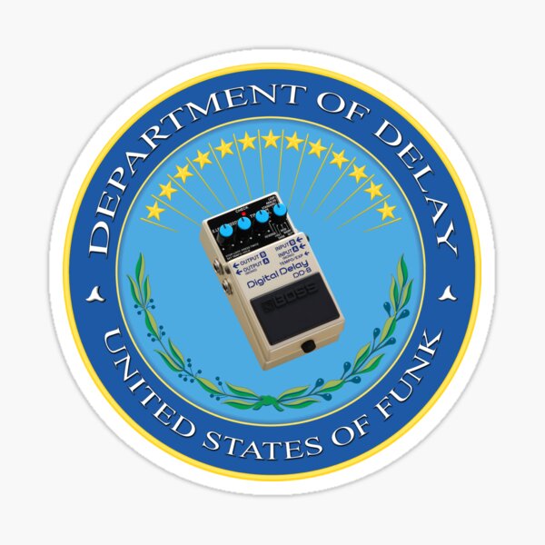 "Department of Delay" Sticker for Sale by Moopichino | Redbubble