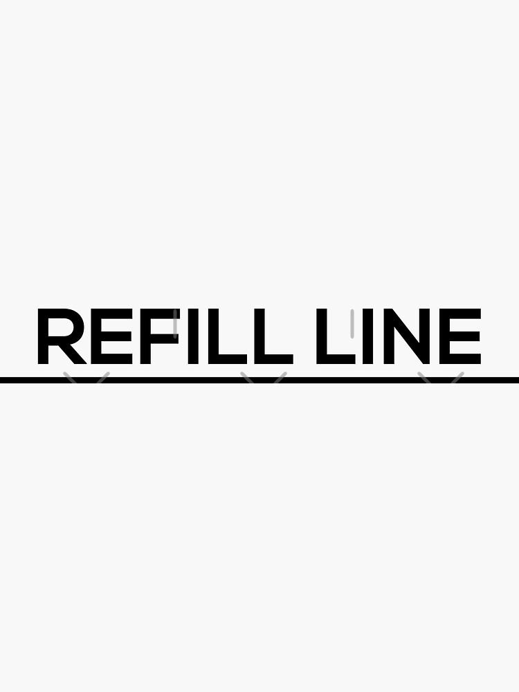 "refill line" Sticker by Corbitron | Redbubble