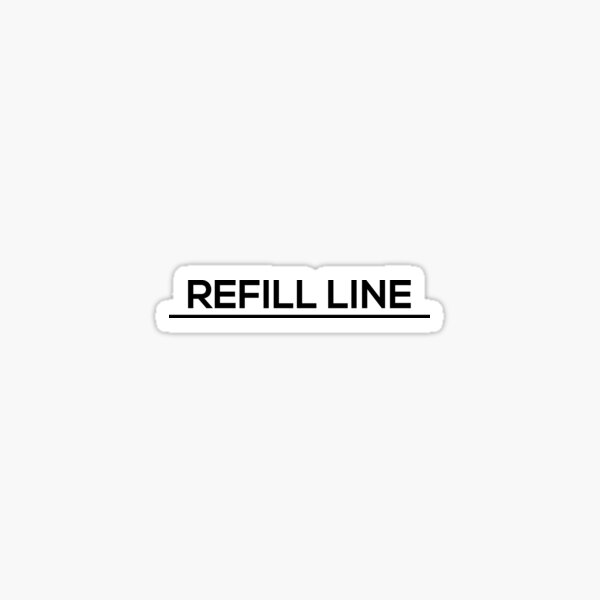 "refill line" Sticker by Corbitron | Redbubble