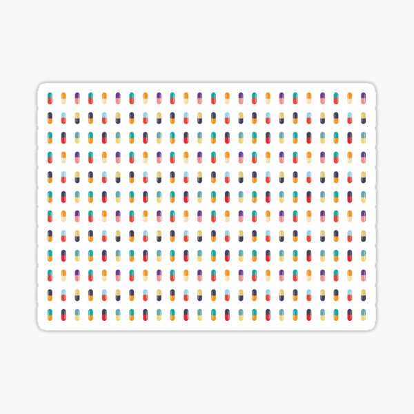 "Pill-ka-dots - White" Sticker by JacobSoma | Redbubble