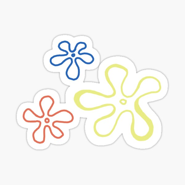 "Spongebob flower " Sticker for Sale by dxnisek | Redbubble