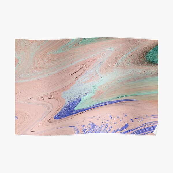 "Modern Pink Marble Watercolor Art" Poster by newburyboutique | Redbubble