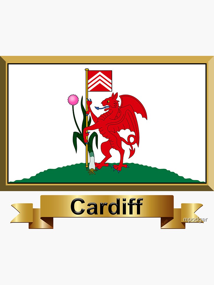 "Cardiff Flag Gifts, Stickers & Products (N)" Sticker by mpodger ...