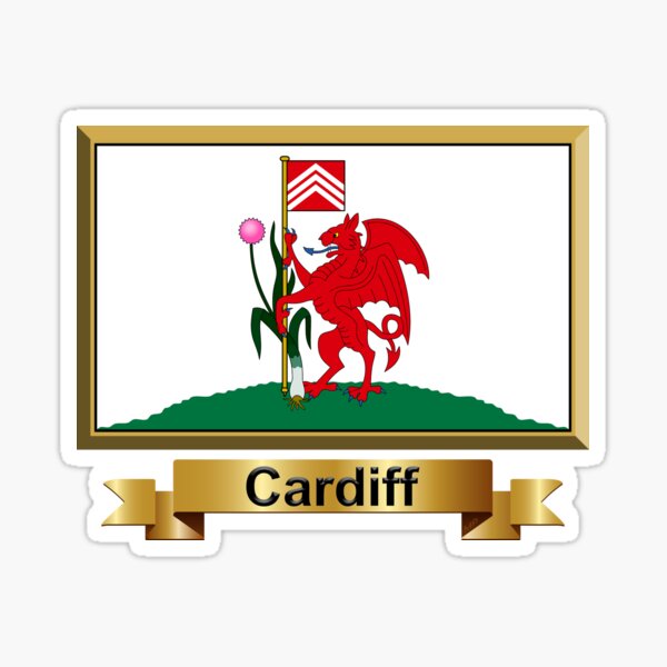 "Cardiff Flag Gifts, Stickers & Products (N)" Sticker by mpodger ...