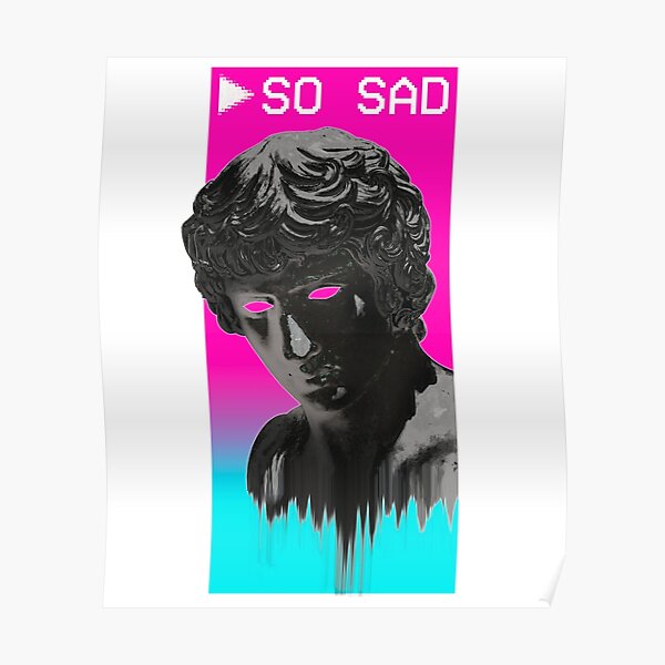"So Sad Aesthetic Vaporwave Ancient Greek Statue Sad Face design ...