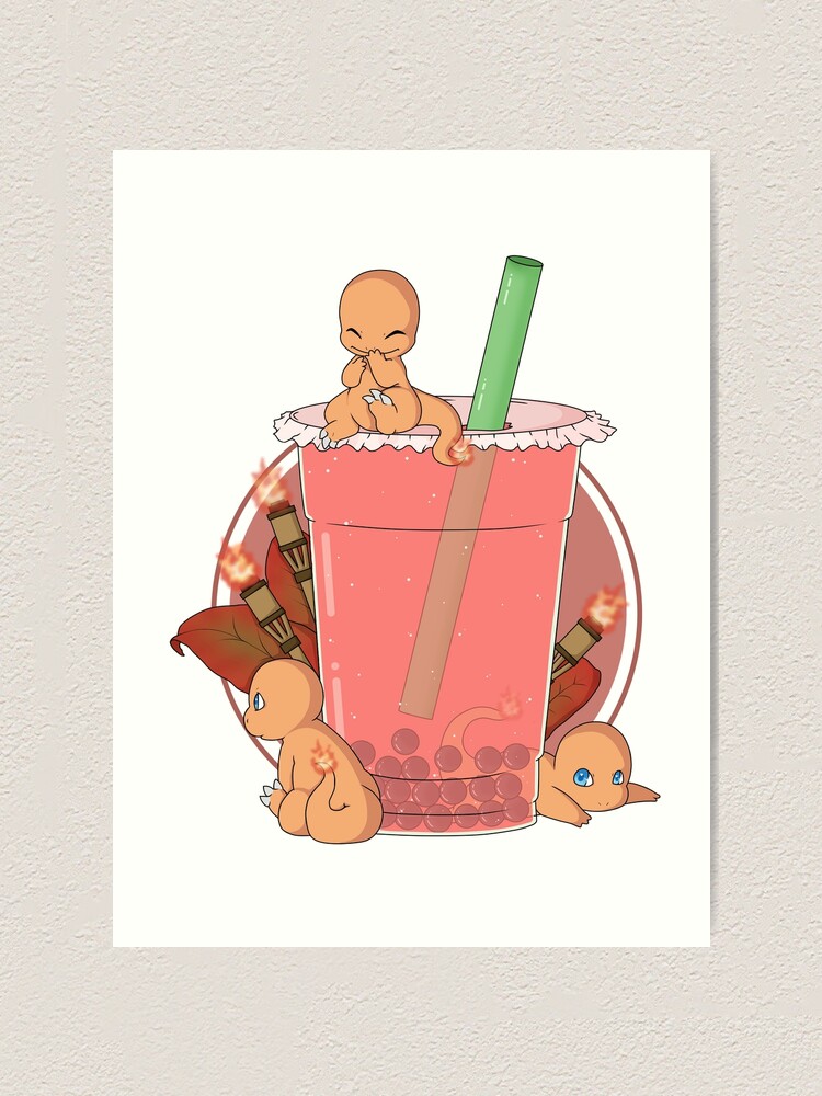 "Bubble tea lizard" Art Print for Sale by Nekato | Redbubble