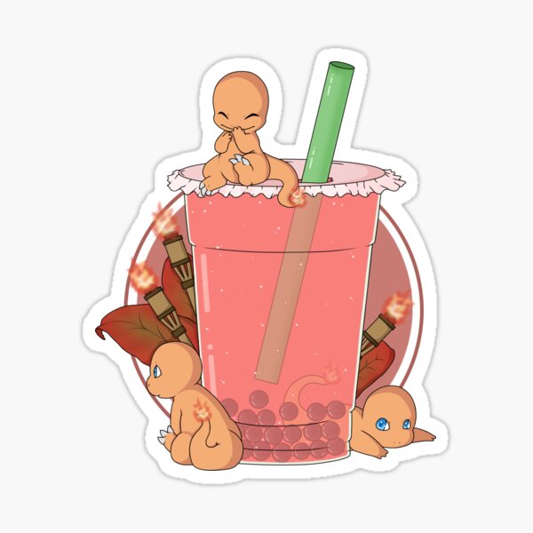 "Bubble tea lizard" Sticker by Nekato | Redbubble