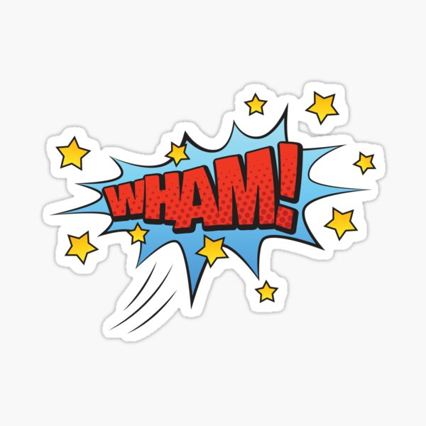 "WHAM! Comics Design By Clumsy Duck MIA" Sticker by clumsyduckmiami ...