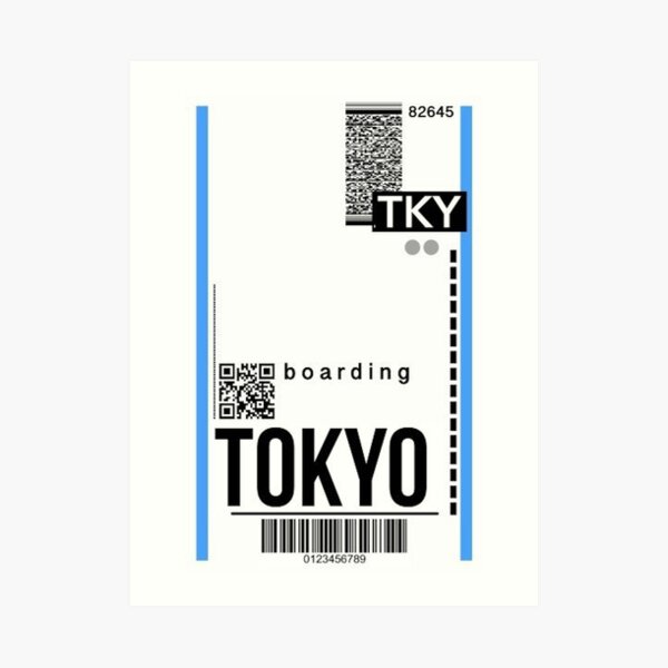 "Tokyo Plane Ticket/Boarding Pass Template" Art Print for Sale by ...
