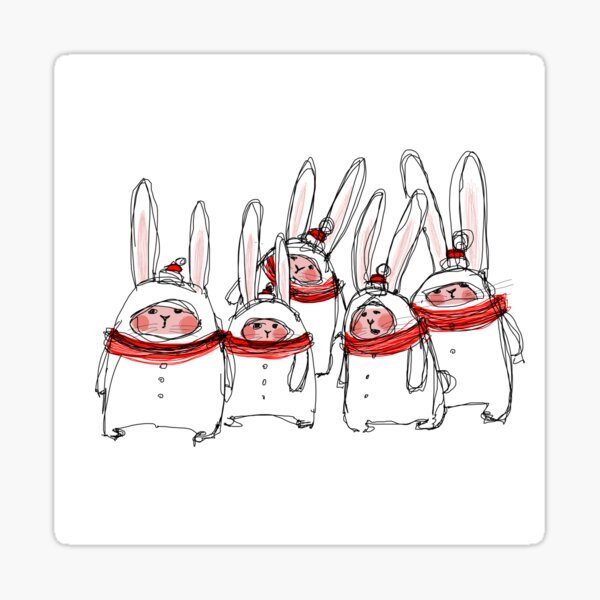 "Miserable rabbits" Sticker by Meiemaja | Redbubble