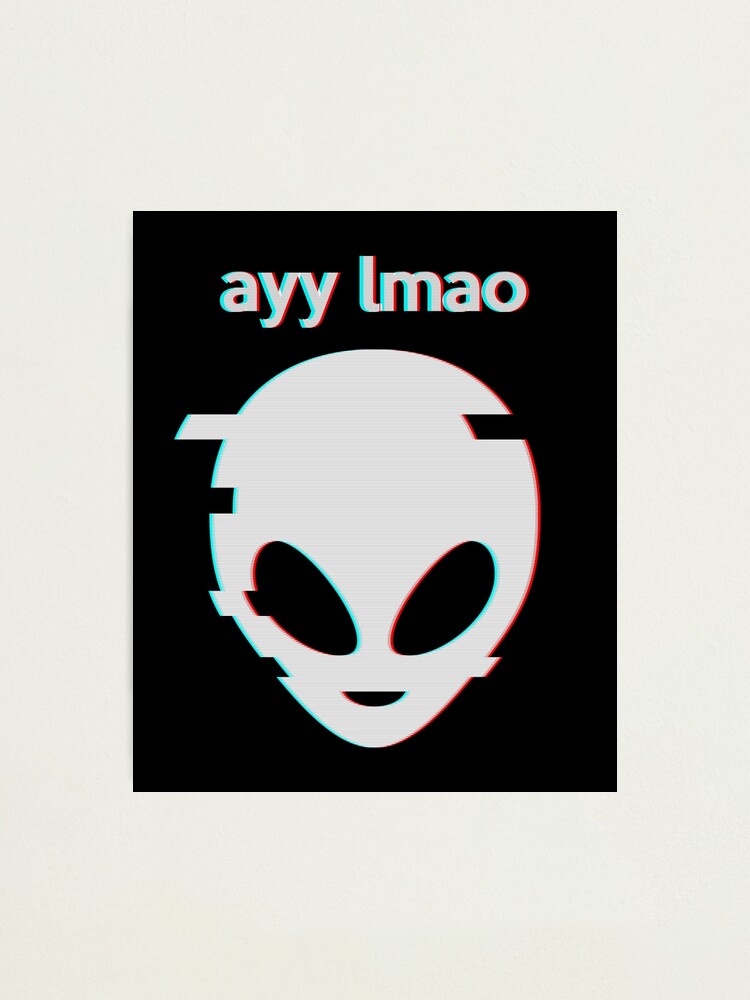 "Vaporwave Ayy Lmao Meme Glitch art design Style Alien face graphic ...