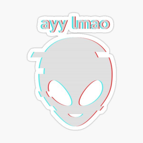 "Vaporwave Ayy Lmao Meme Glitch art design Style Alien face graphic ...