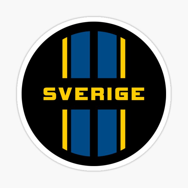 "Sverige Racing Stripes No. 3 / Blue Gold Circle" Sticker for Sale by ...