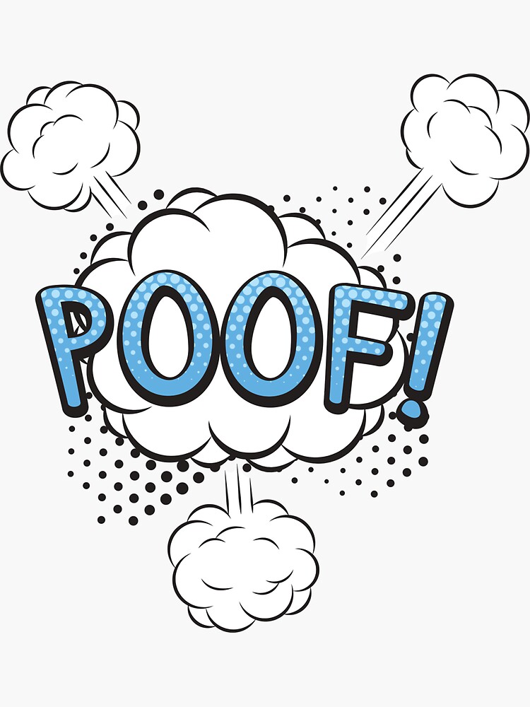 "POOF! Comic Design By Clumsy Duck MIA" Sticker for Sale by ...