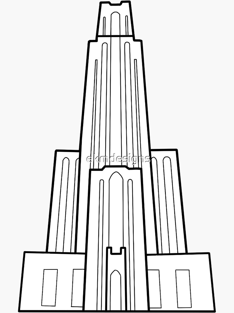 "cathedral of learning" Sticker for Sale by ekmdesigns | Redbubble