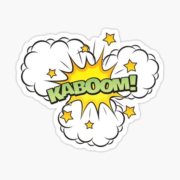 "KABOOM! Comic Design By Clumsy Duck" Sticker by clumsyduckmiami | Redbubble
