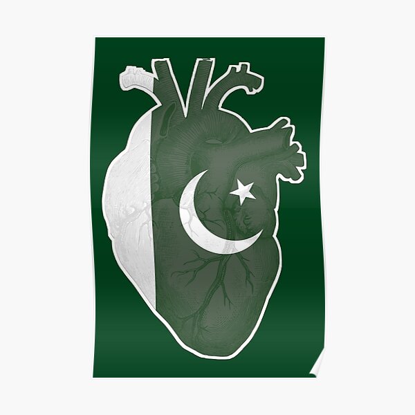 "Proud to be Pakistani, Heart beating for Pakistan" Poster by Kinisis ...