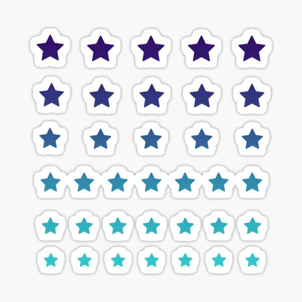 "dark blue and aqua stars sticker pack" Sticker for Sale by brickelle ...