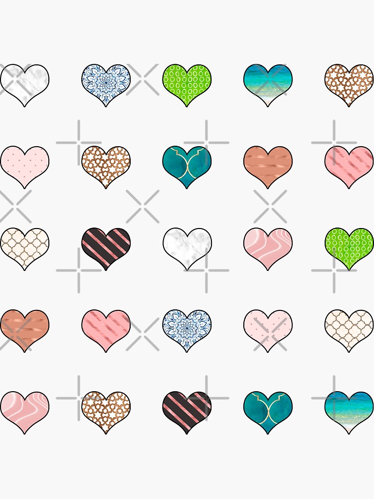 "Cute mini hearts" Sticker by OkihanaShop | Redbubble